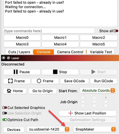 Snapmaker Artisan Dont Connect 4 By Johnjohn Snapmaker Lightburn Software Forum