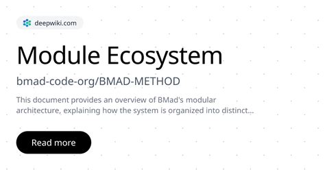 Module Ecosystem Bmad Code Orgbmad Method Deepwiki