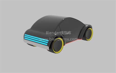 Blender 发光玩具汽车3d模型素材资源下载 Blender模型库
