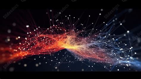 무료 네트워크 연결 구조 3d 렌더링에서 디지털 입자의 동적 이중 흐름을 통해 빅 데이터 시각화 Ppt 배경 Slidesdocs