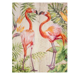 Wooden Flamingo Wall Decor Globe Imports