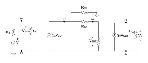 Transistors Solving For The Voltage Gain In Cascaded Two Stage Amplifier Electrical