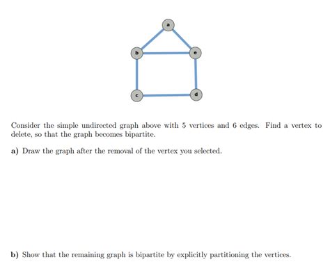 solved consider the simple undirected graph above with 5