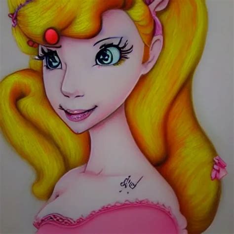 Sexy Princess Peaches Trippy Cartoon D Pencil Sketch Oil Painting Arthub Ai