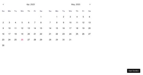 React Date Range Calendar Examples Codesandbox React Date Range Calendar Examples Codesandbox