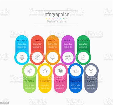 Infographic 10 옵션 부품 단계 일정 프로세스와 비즈니스 데이터에 대 한 디자인 요소입니다 벡터 일러스트입니다 0명에 대한 스톡 벡터 아트 및 기타 이미지
