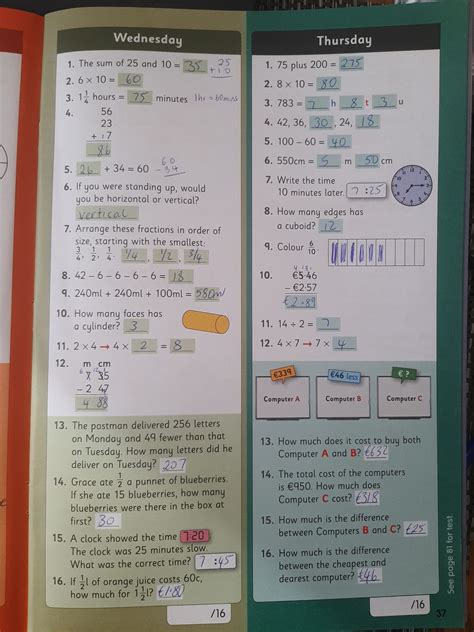 Master Your Maths Answers Week 16 St Francis Senior School