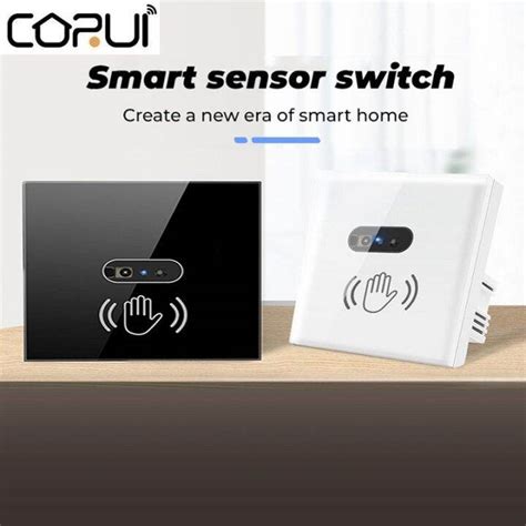 Corui Smart Wall Light Switch Infrared Sensor No Need Touch Eu Standard Glass Display Panel