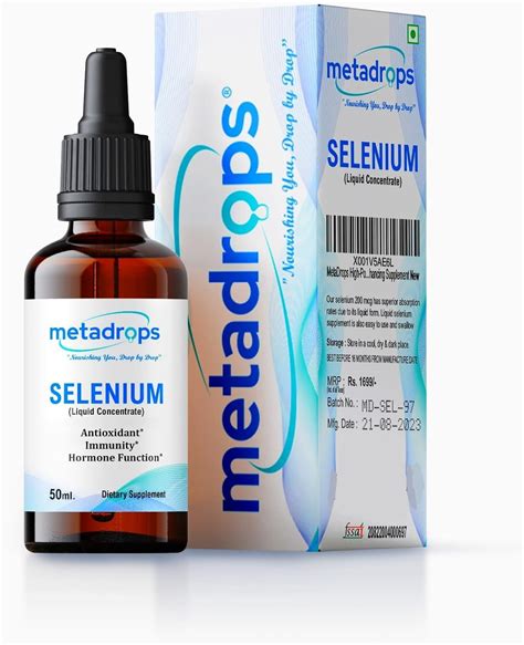 Metadrops High Potency Selenium Liquid Concentrate Drops 100 Servings Of Essential Trace