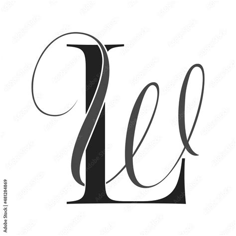 Lw Wl Monogram Logo Calligraphic Signature Icon Wedding Logo