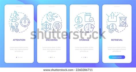 Memorizing Information Process Blue Gradient Onboarding Stock Vector Royalty Free 2260286711
