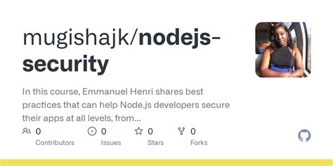 github mugishajk nodejs security in this course emmanuel henri shares best practices that
