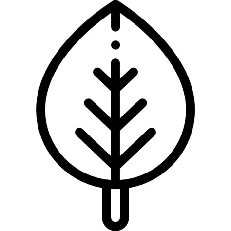 Leaf Detailed Rounded Lineal Icon