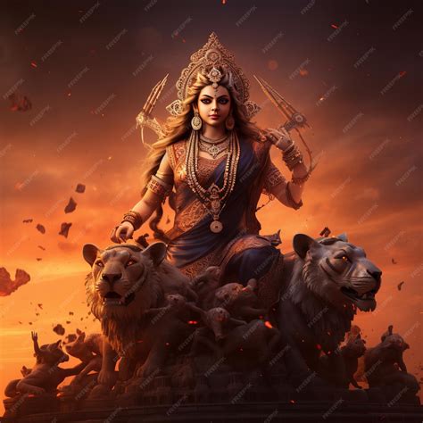 Illustration Of Goddess Durga Also Known As Shakti Or Devi Is The