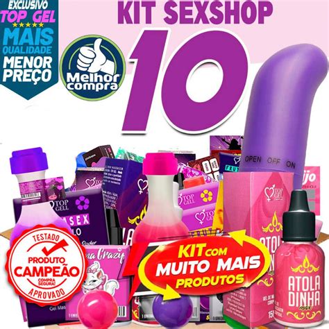 Kit 10 Sex Shop Produtos Vibrador Golfinho Sexy Shop Feminino Gel Lubrificante Casal Adultos