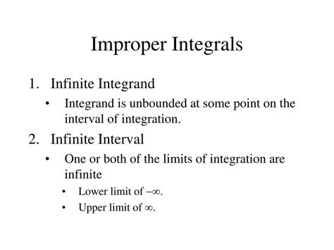 PPT Improper Integrals PowerPoint Presentation Free Download ID