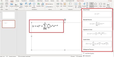 How To Insert An Equation In Powerpoint Presentationskillsme