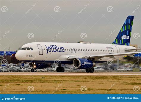 Jet Blue Airlines Airbus A320 Preparing For Takeoff Editorial