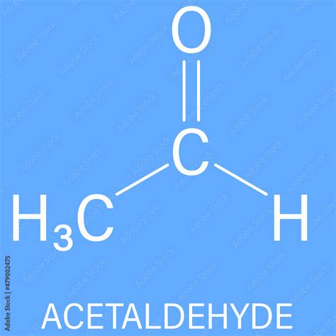 Acetaldehyde Or Ethanal Molecule Chemical Structure Acetaldehyde Is A Toxic Molecule