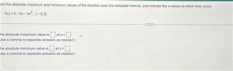 solved ind the absolute maximum and minimum values of the