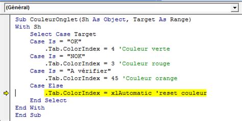 Tab ColorIndex Reset Excel Vba Stack Overflow