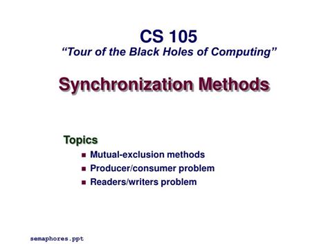 Ppt Synchronization Methods Powerpoint Presentation Free Download