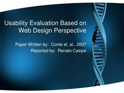 Ppt Usability Evaluation Based On Web Design Perspective Powerpoint Presentation Id 5854265