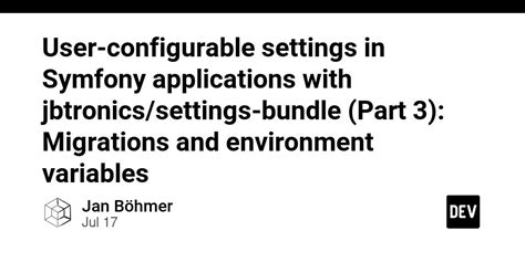 User Configurable Settings In Symfony Applications With Sulu Cms