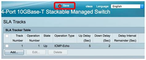 Configure IP SLA Tracking For IPv Static Routes On An SG XG Switch