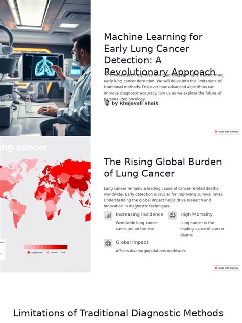 Machine Learning For Early Lung Cancer Detection A Revolutionary Approach Pdf Machine