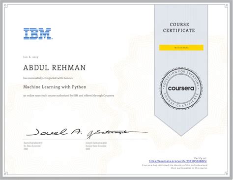Abdul Rehman On Linkedin Machinelearning Python Ibm Coursera Datascience