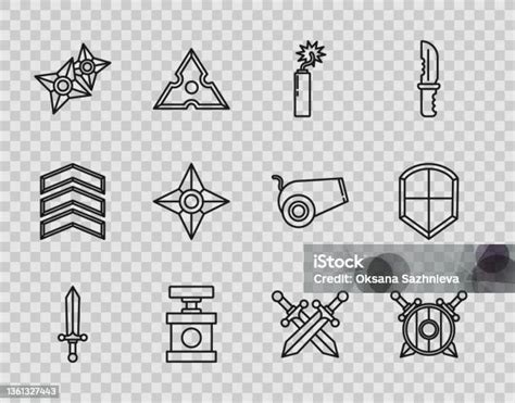 세트 라인 중세 칼 교차 검나무 방패 다이너마이트 폭탄 스틱 시계 다이너마이트 핸들 기폭장치 일본 닌자 수리켄 교차 중세 와