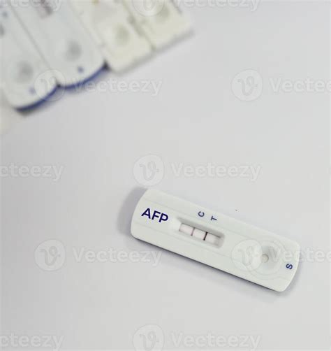Rapid Test Kit For AFP Or Alfa Fetoprotein Testing Showing Positive Result Tumor Or Cancer