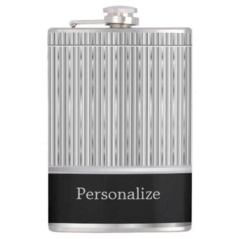 Classy Silver Stripes Flask Classy Flask Flask Classy
