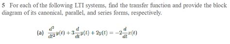 Solved For Each Of The Following Lti Systems Find The