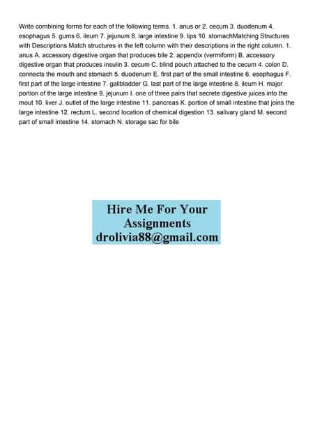 Write Combining Forms For Each Of The Following Terms 1 Anpdf Chemistry Science