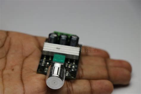 Hand Holding Pulse Width Modulation Speed Controller Board Module For Dc Motor Stock Photo