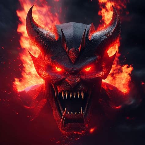 Premium AI Image Devil Satan Demon Evil Lucifer Monster In Hell And
