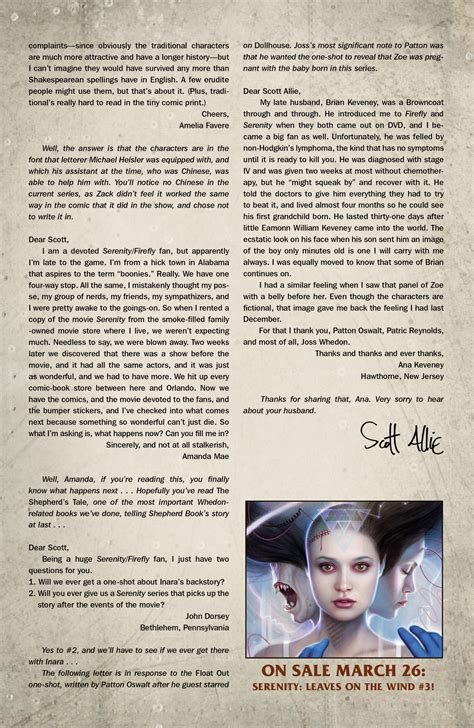 Read Online Serenity Firefly Class 03 K64 Leaves On The Wind Comic Issue 2