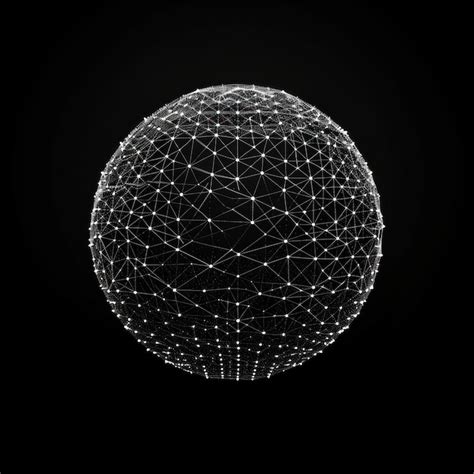 Abstract Digital Network Sphere Premium Ai Generated Image