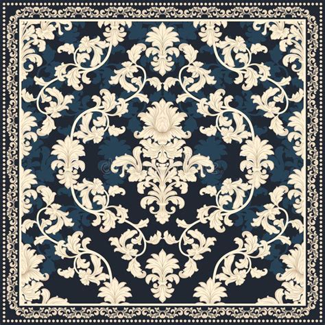 Vector Ornament Bandana Victorian Style Silk Neck Scarf Or Kerchief