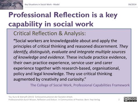 Ppt Key Situations In Social Work Model Professional Reflection And Knowledge Management