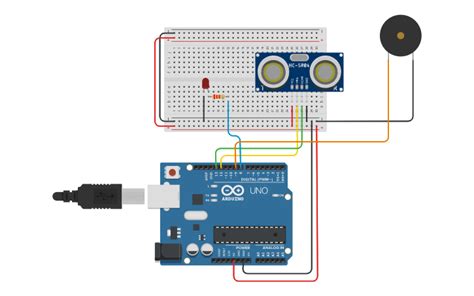 Circuit Design Arduino Ultrasonic And T With Led Piezo Tinkercad