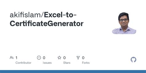 github akifislam excel to certificategenerator