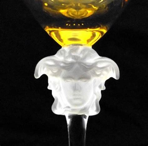 Rosenthal Versace Medusa Lumiere Amber Crystal Wine Glass White