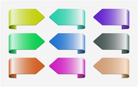 다채로운 각도 화살표 모양 세트 프리미엄 벡터