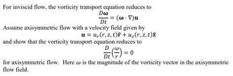 Solved For Inviscid Flow The Vorticity Transport Equation