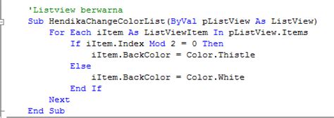 Membuat Listview Berwarna Pada Visual Basic Net Sandi Fadilah