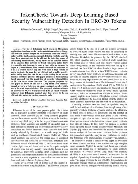 2021 Done Tokencheck Towards Deep Learning Based Security