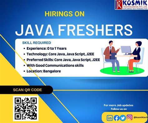 Openings On Java Developer Kosmiktechnologies Pvt Ltd